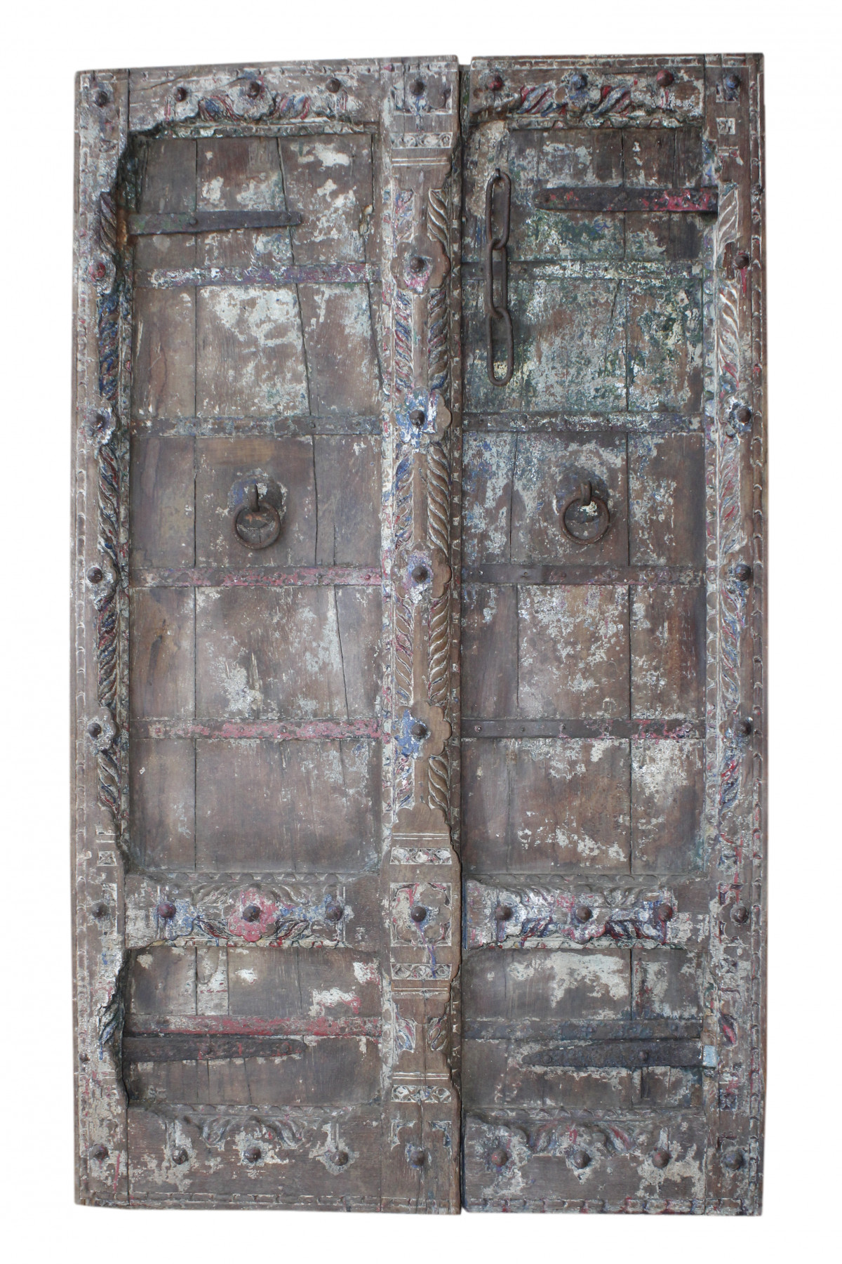 Old Wooden carved Haveli door . India